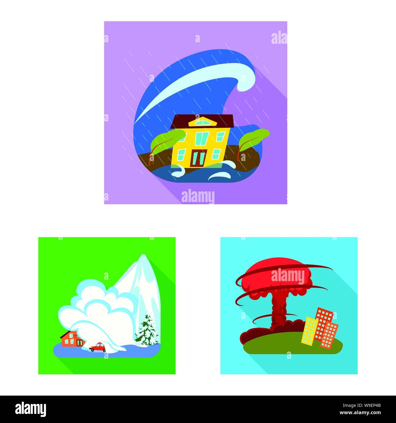 Vector illustration of collapse and environment logo. Set of collapse ...