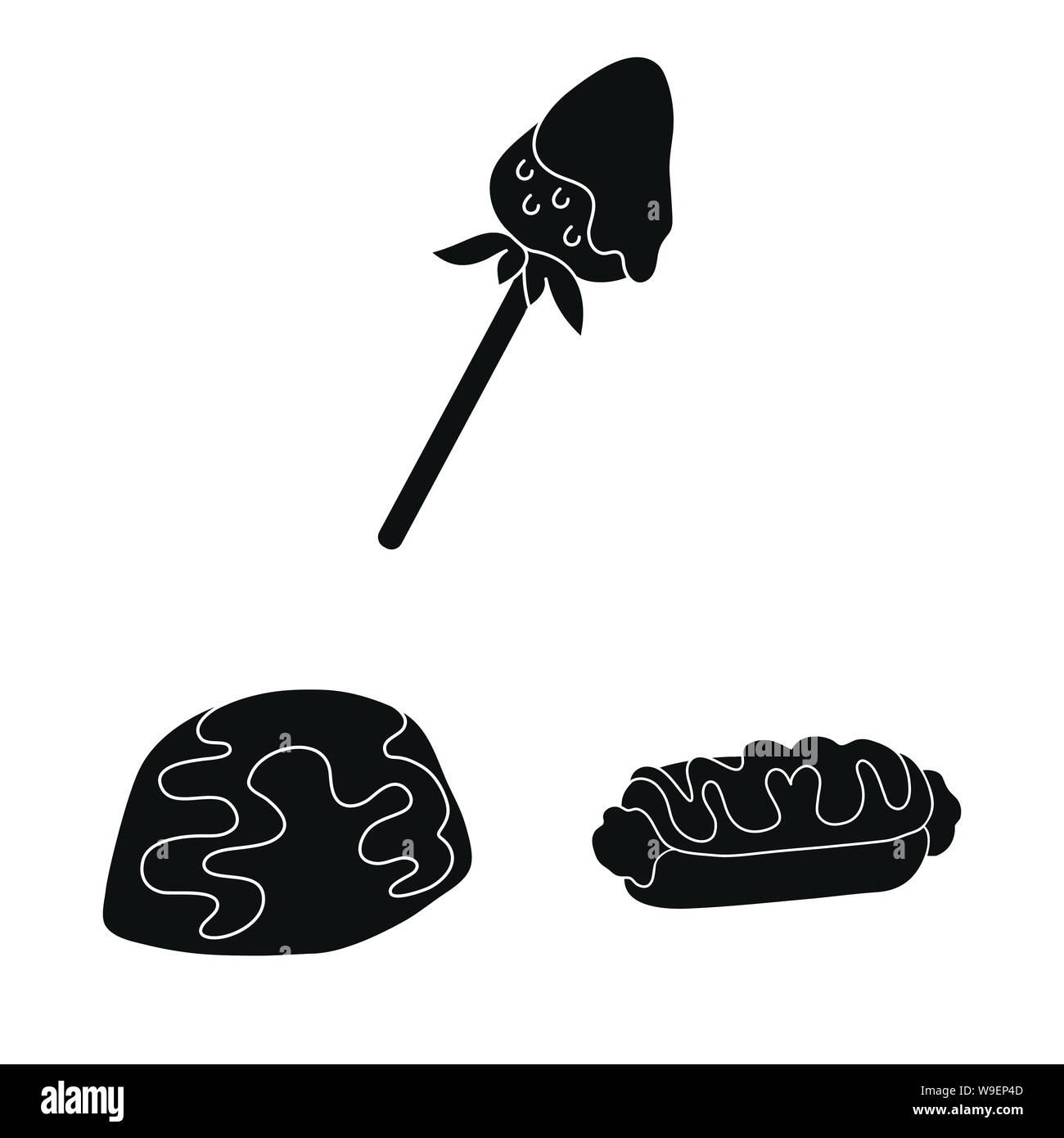 Isolated object of sweetness and product symbol. Set of sweetness and ...