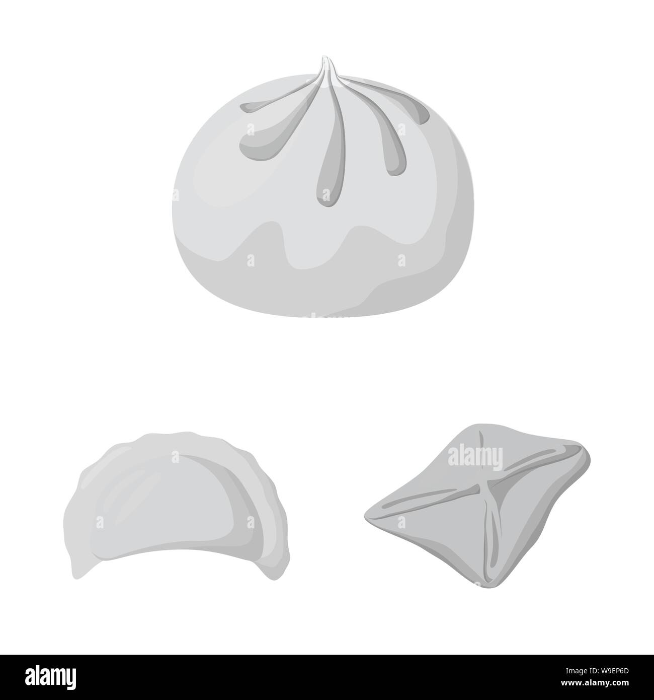 Vector design of dumplings and stuffed icon. Set of dumplings and dish ...