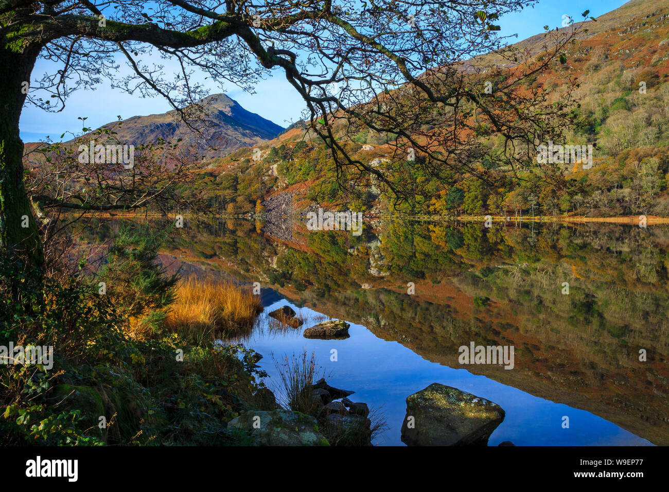 Snowdonia national park lakes. Gwynedd north wales uk Stock Photo - Alamy