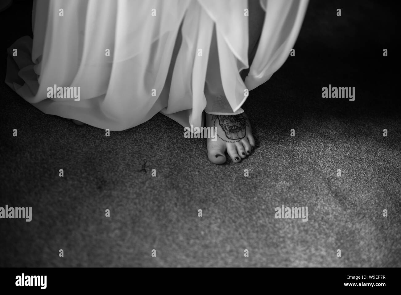 Black tattoo on skull hi-res stock photography and images - Alamy