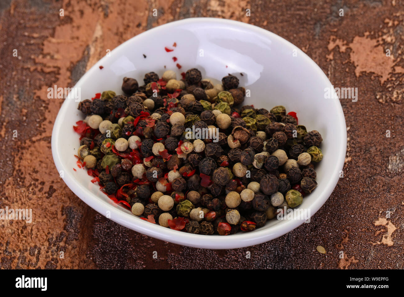 Pepper corn mix - black, red, white and green Stock Photo - Alamy