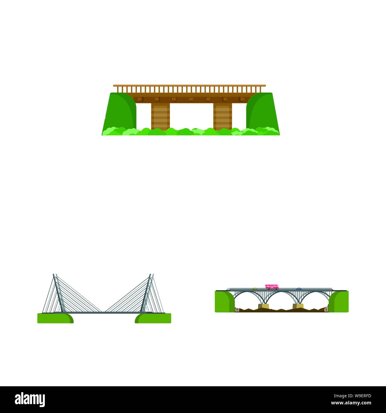 Vector illustration of bridgework and bridge logo. Collection of ...