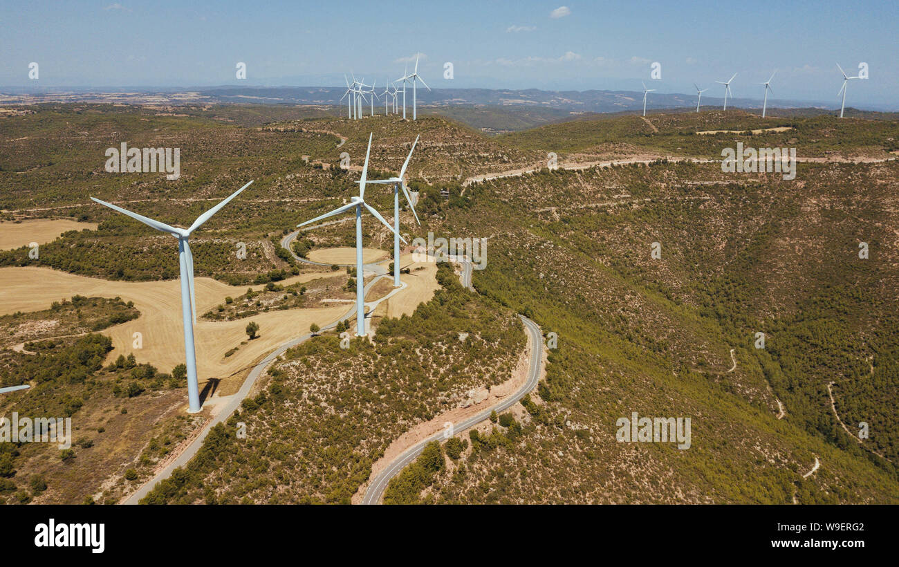 Aerial view wind turbine spain hi-res stock photography and images - Alamy
