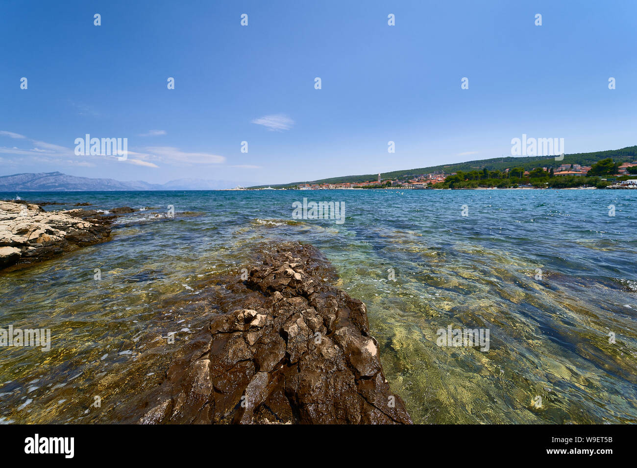 Beach in the area of Supetar. Brac island . Croatia Stock Photo - Alamy