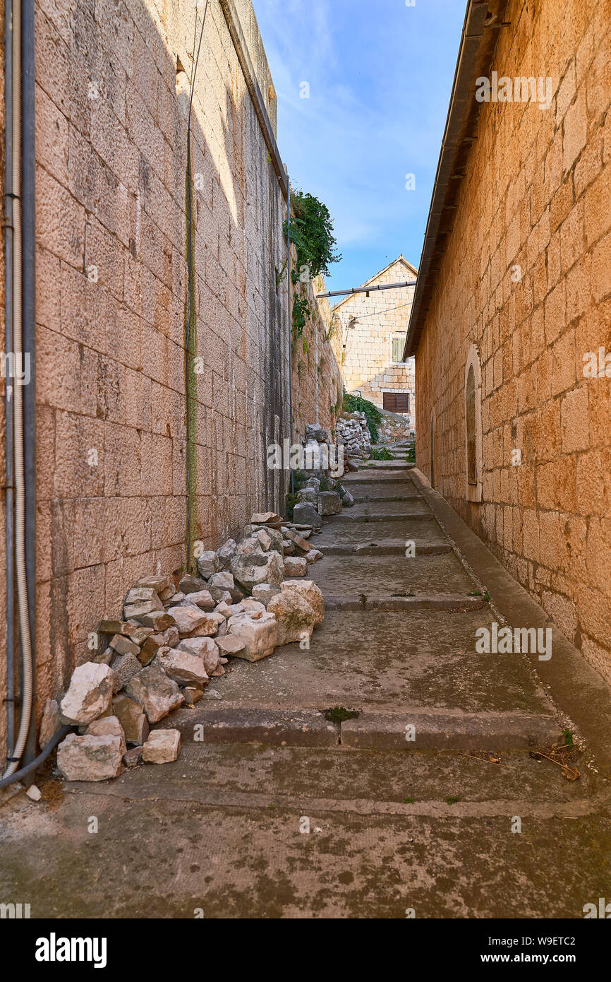 Buildings in Lozisca . Brac island. Croatia Stock Photo - Alamy