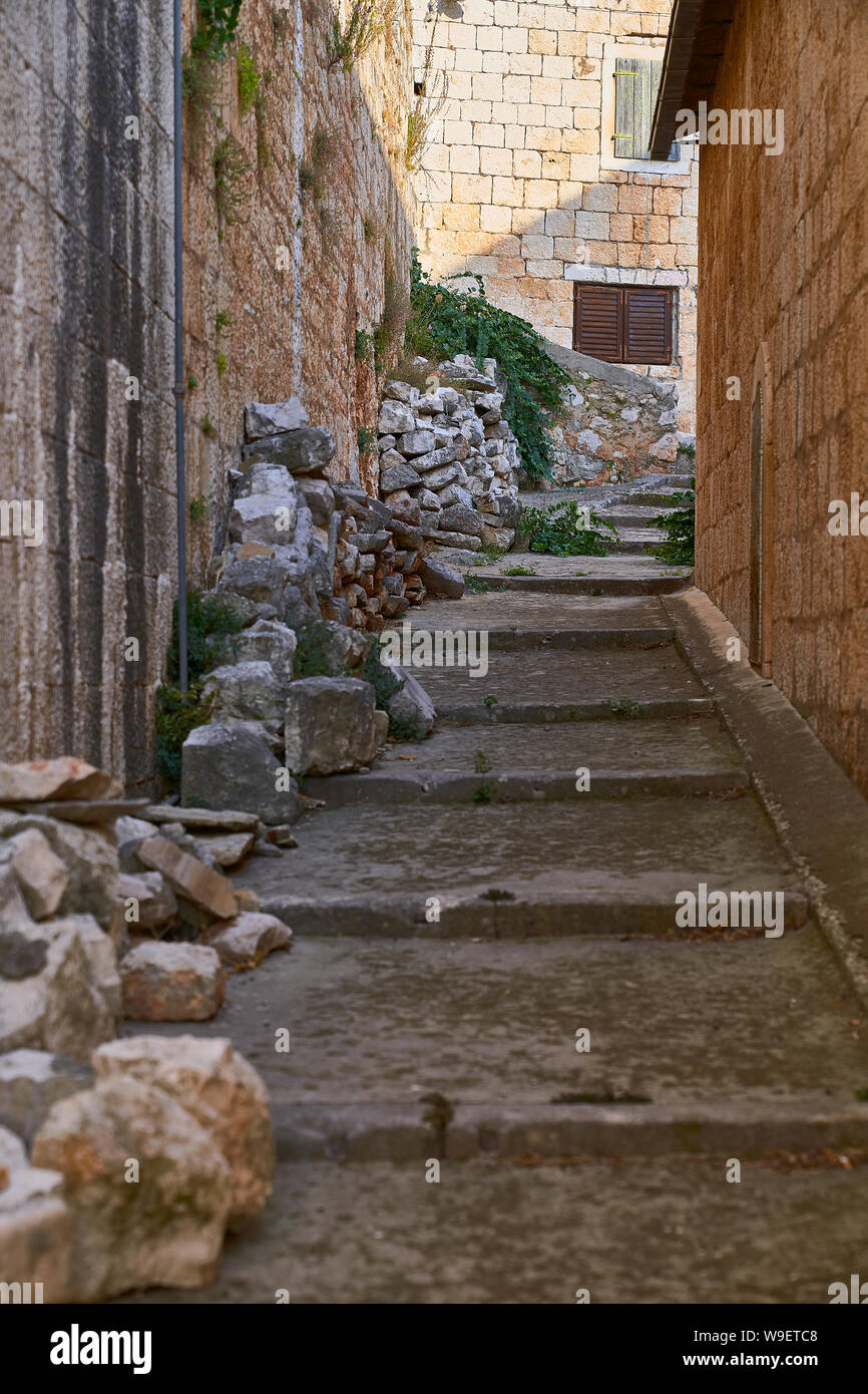 Buildings in Lozisca . Brac island. Croatia Stock Photo - Alamy