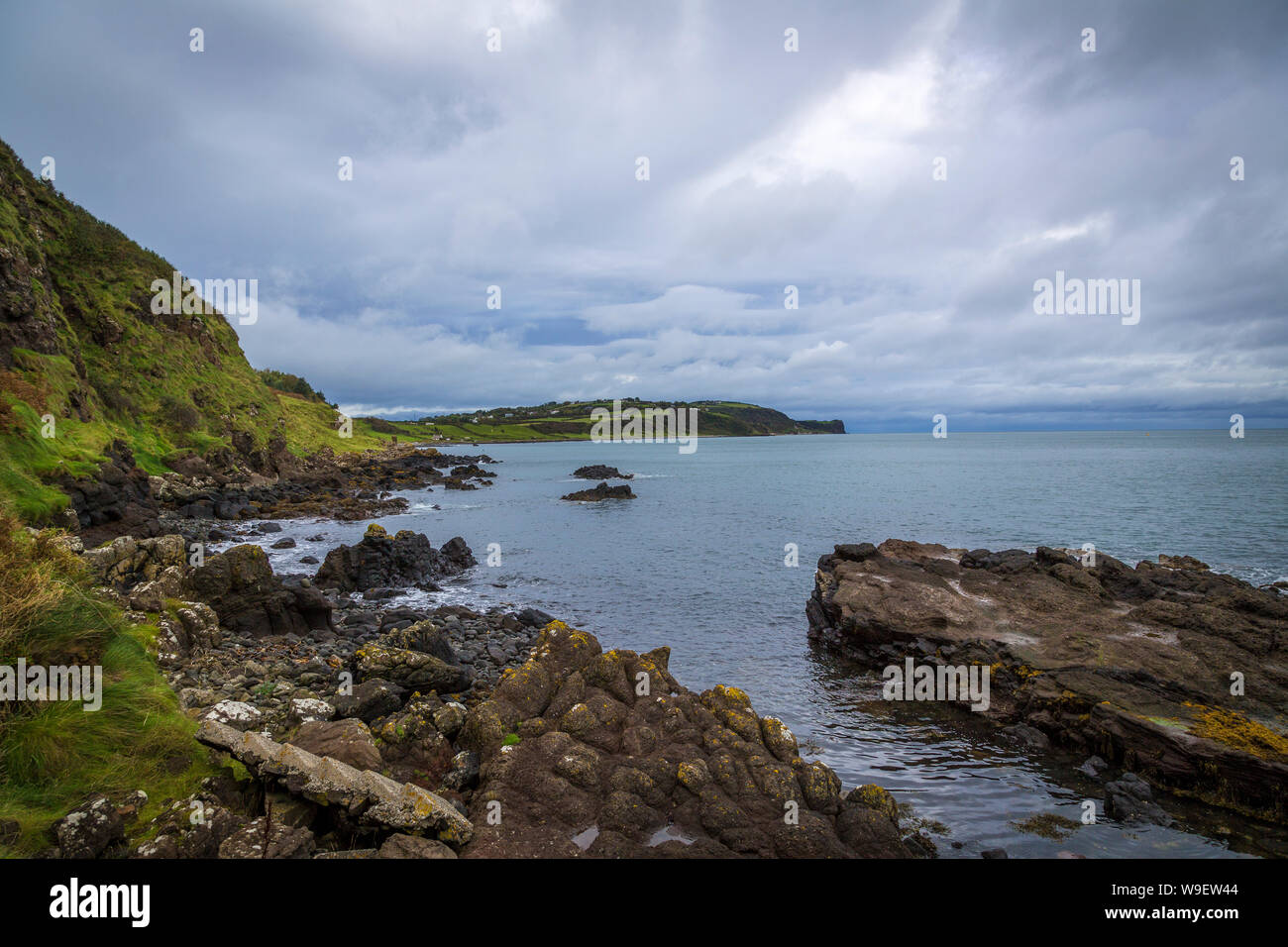 spectacular cliff walk at the Blackhead Lighthouse, Co Antrim, Northern ...
