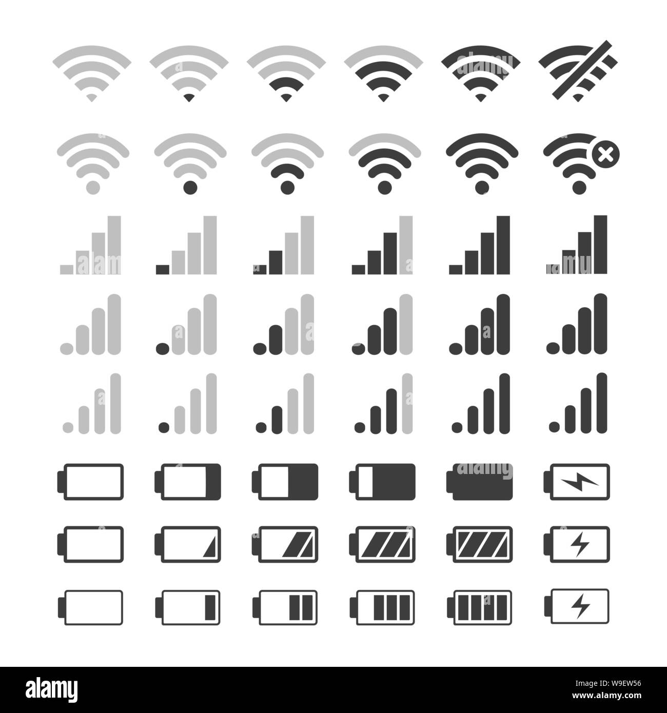 Collection wireless signal communication Black and White Stock Photos ...