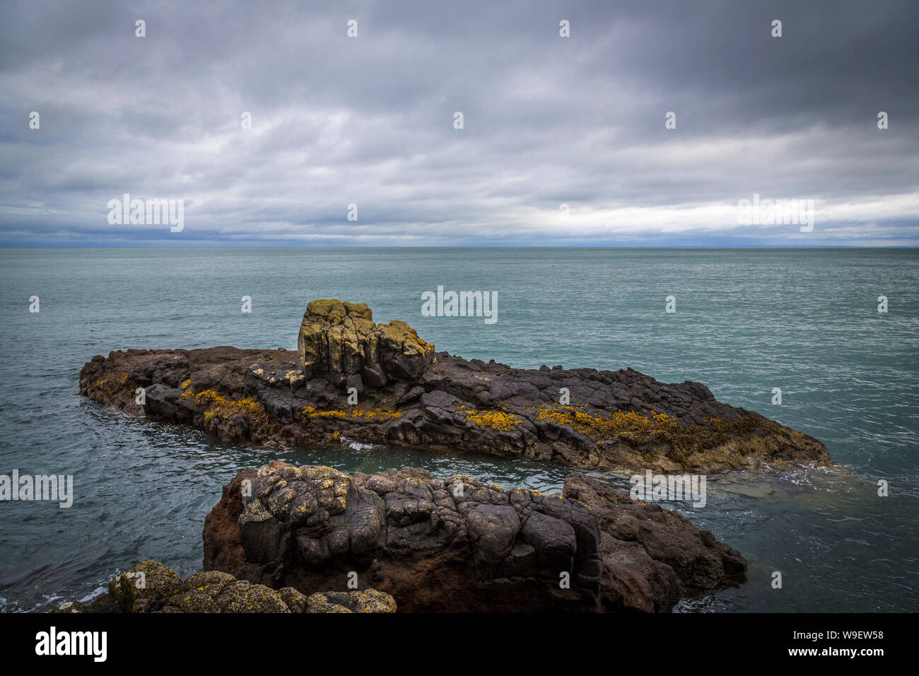 spectacular cliff walk at the Blackhead Lighthouse, Co Antrim, Northern ...