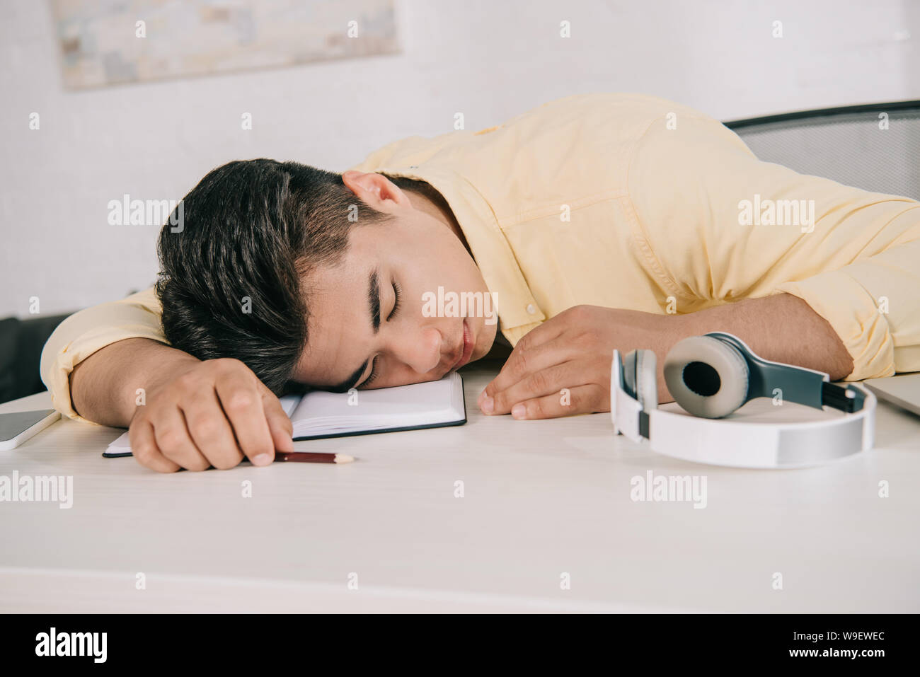 Student sleeping study table hi-res stock photography and images - Alamy
