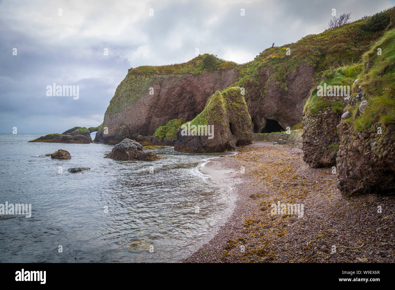 spectacular Cushendun Caves at the Antrim Coast, Northern Ireland Stock ...