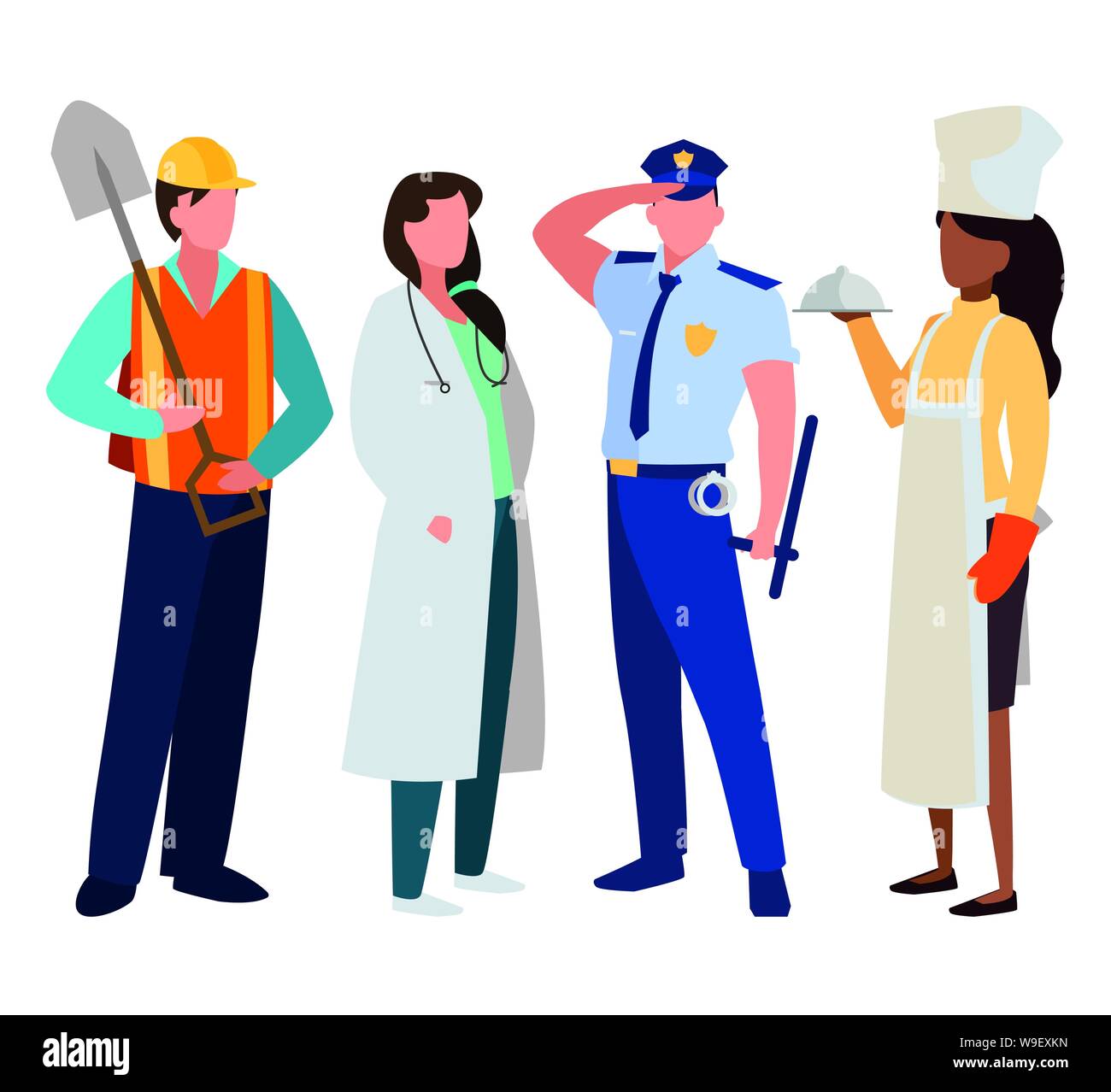 group of professional workers characters vector illustration design ...