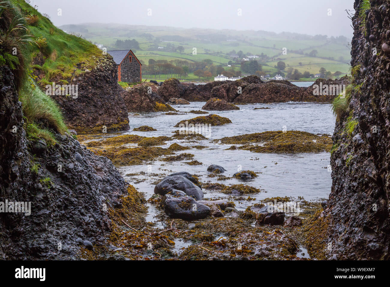 spectacular Cushendun Caves at the Antrim Coast, Northern Ireland Stock ...