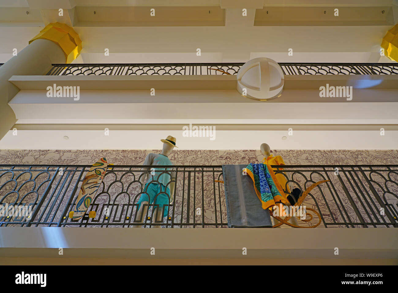 PARIS, FRANCE -22 JUL 2019- Interior view of the Hermes luxury fashion ...