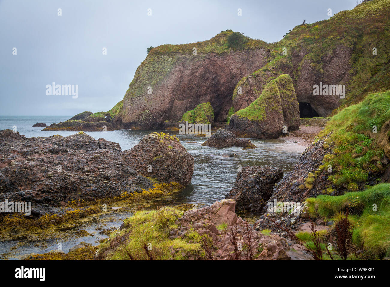 spectacular Cushendun Caves at the Antrim Coast, Northern Ireland Stock ...