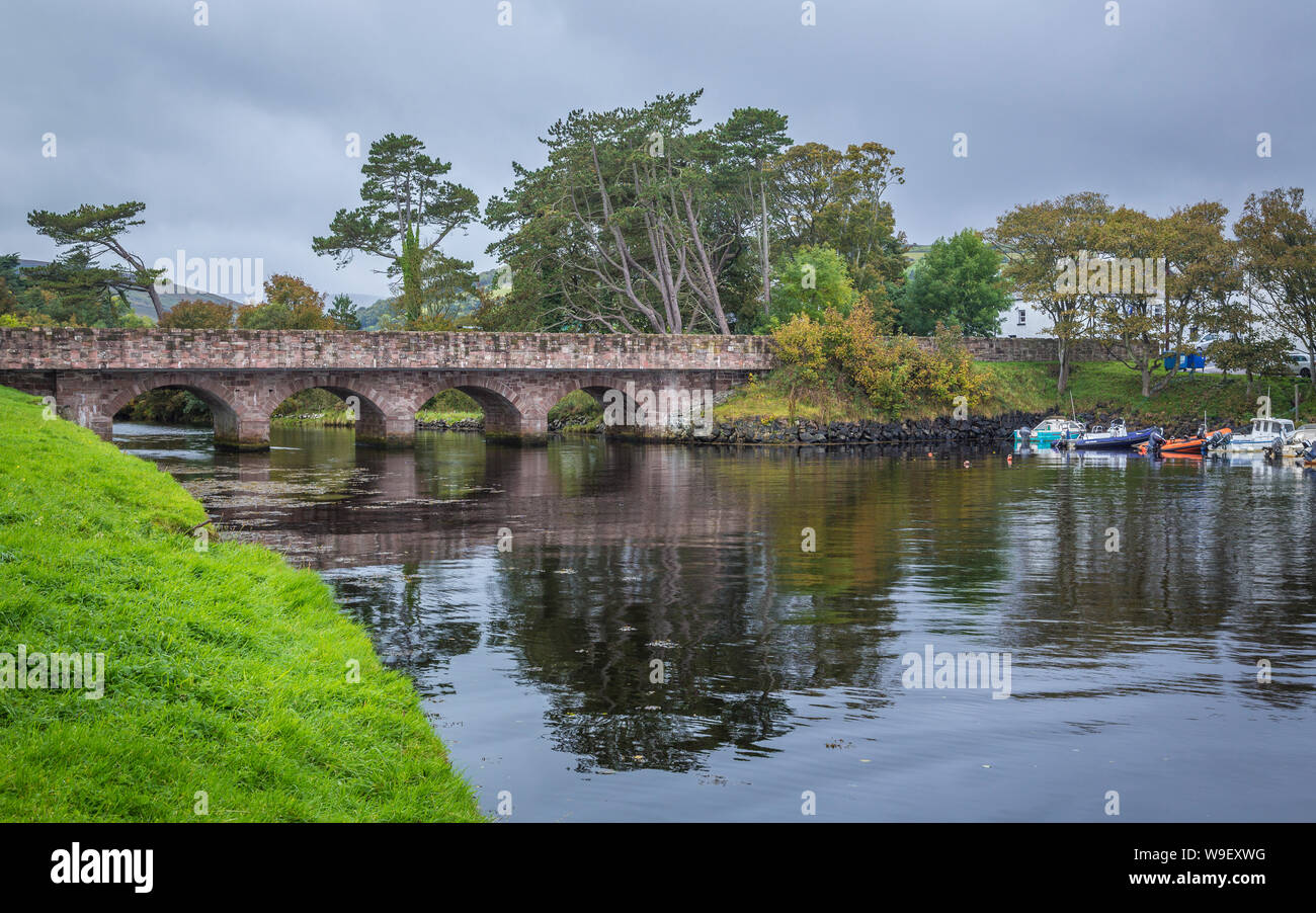 wonderful stone bridge in Cushendun, Co Antrim, Northern Ireland Stock ...