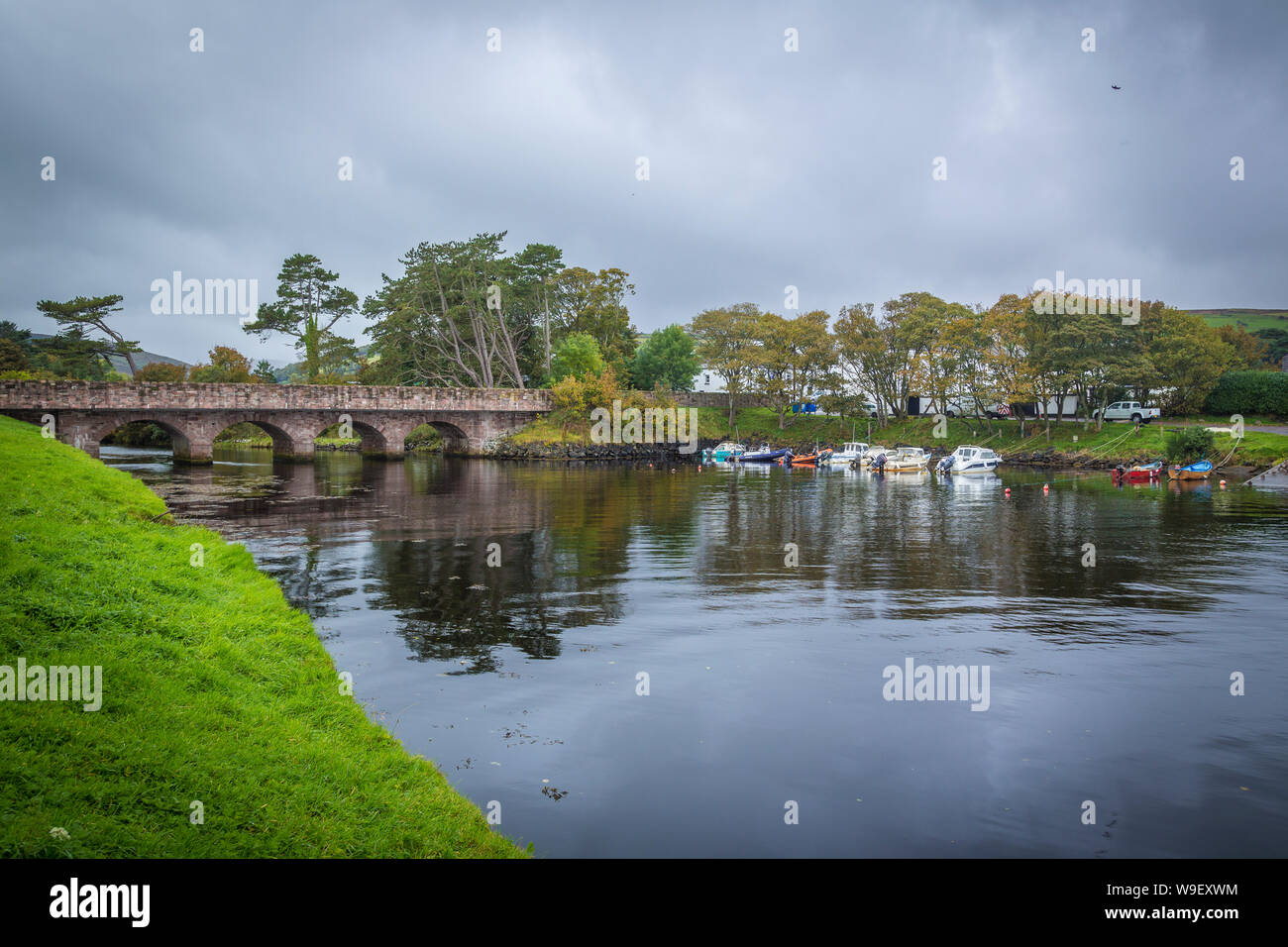 wonderful stone bridge in Cushendun, Co Antrim, Northern Ireland Stock ...