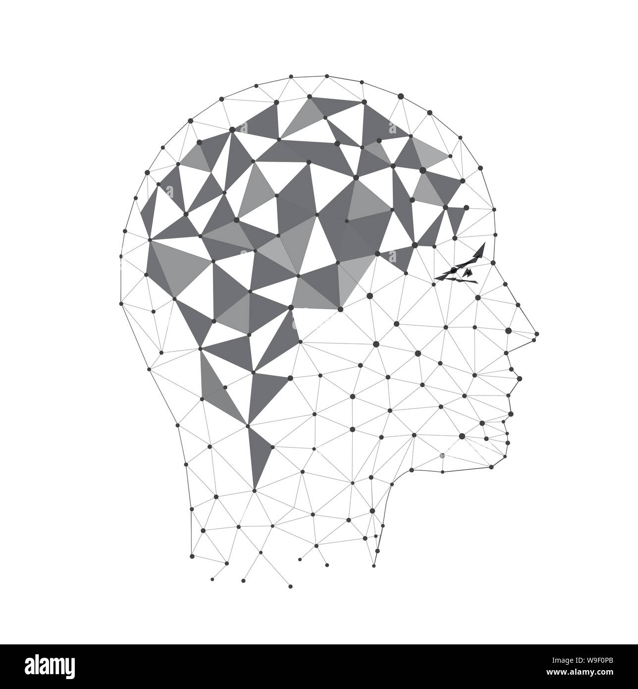 Concept of thinking human, visualization of process of thinking ...