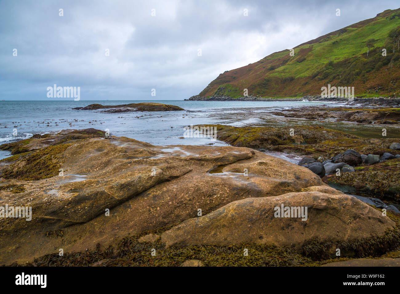 spectacular place at Murlough Bay at the Antrim coast Stock Photo - Alamy