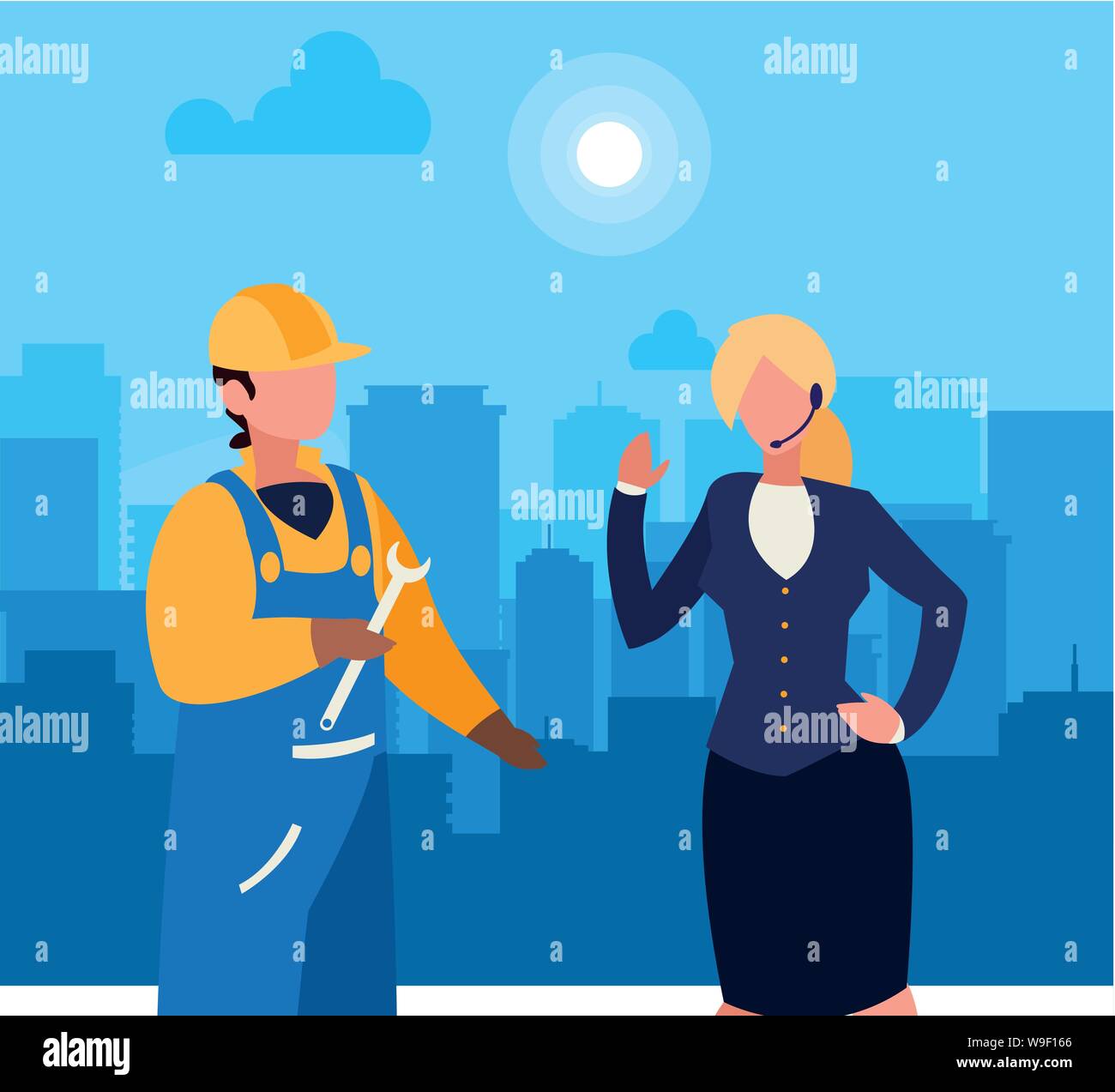 Adults workers in uniform Stock Vector Images - Alamy