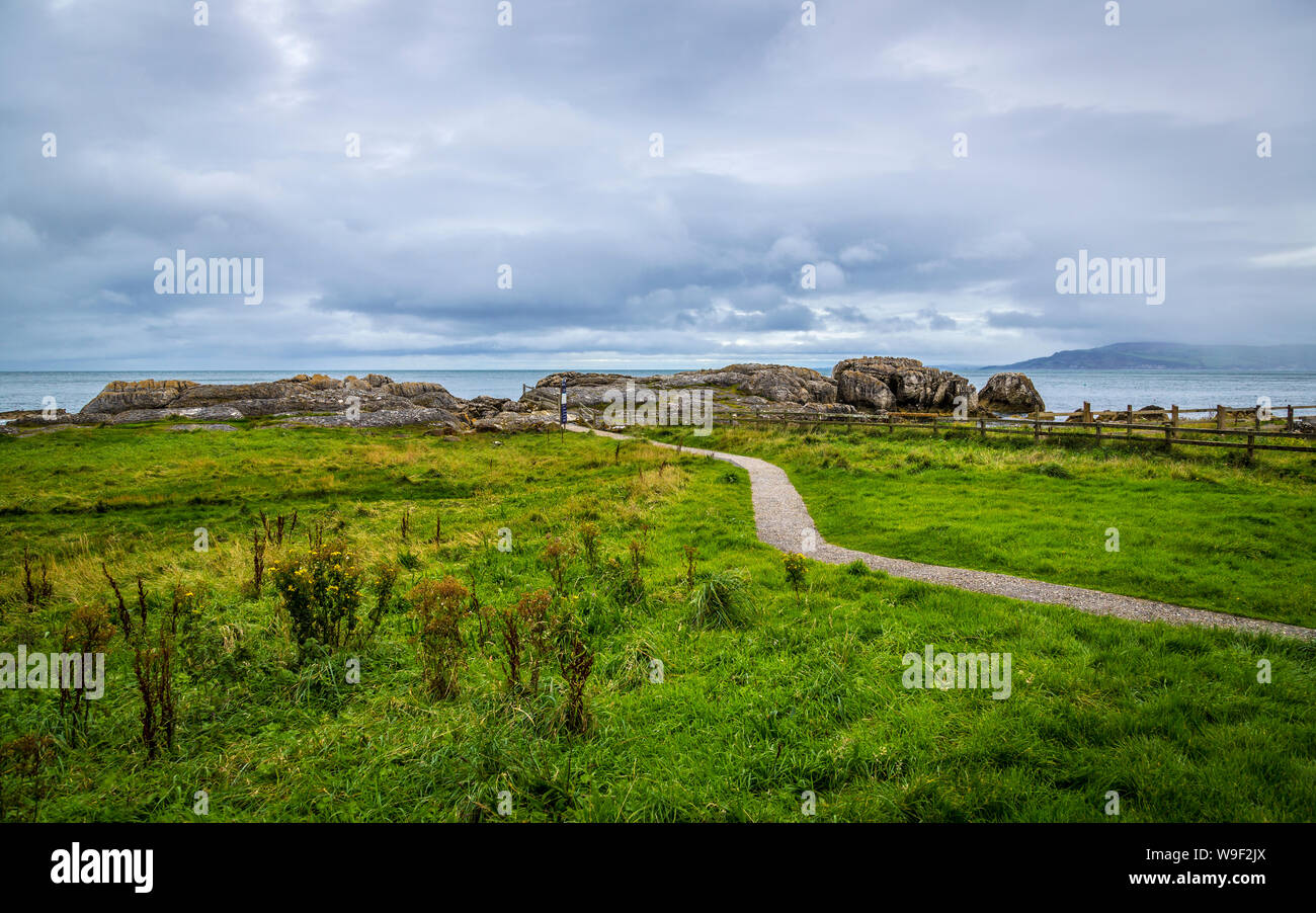 rocks at Garron Point at the A2, Co Antrim, Northern Ireland Stock ...