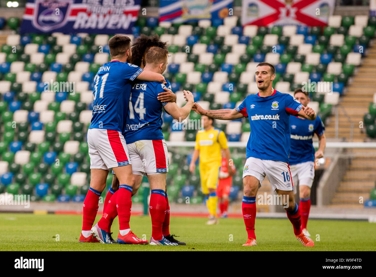 Linfield's Shayne Lavery celebrates celebrates scoring his side's ...