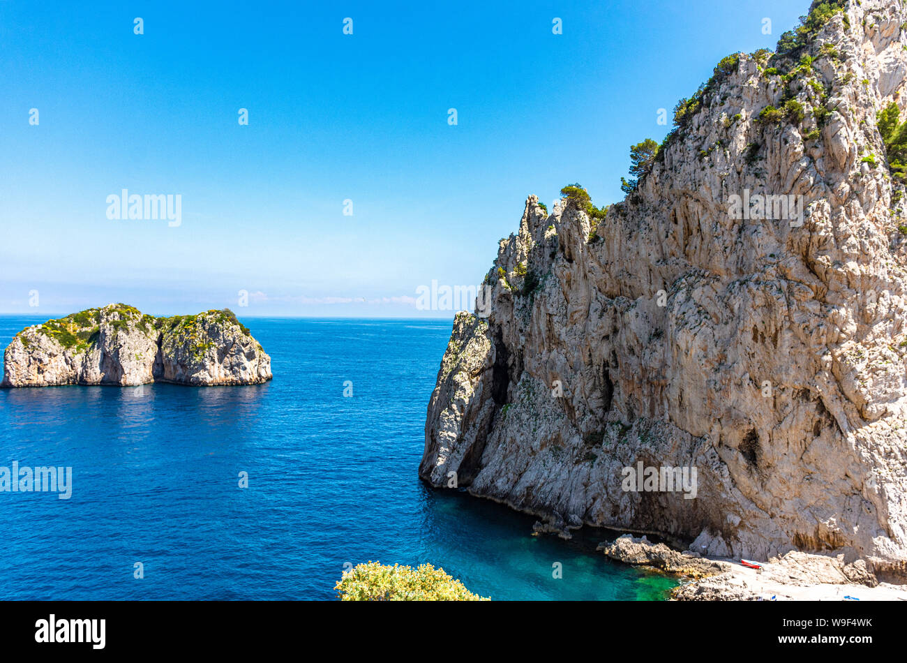 Italy, Capri, view of the Monacone rock Stock Photo - Alamy