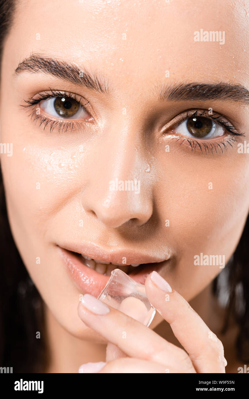 Woman face ice cube hi-res stock photography and images - Alamy