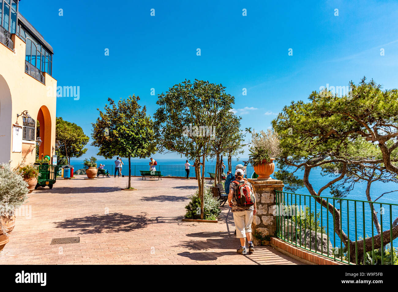 Italy, Capri, Tragara peak house and panorama Stock Photo - Alamy