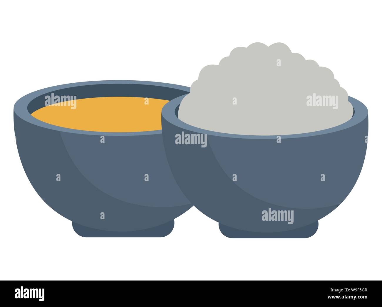 Rice and sou in bowls cartoon Stock Vector Image & Art - Alamy