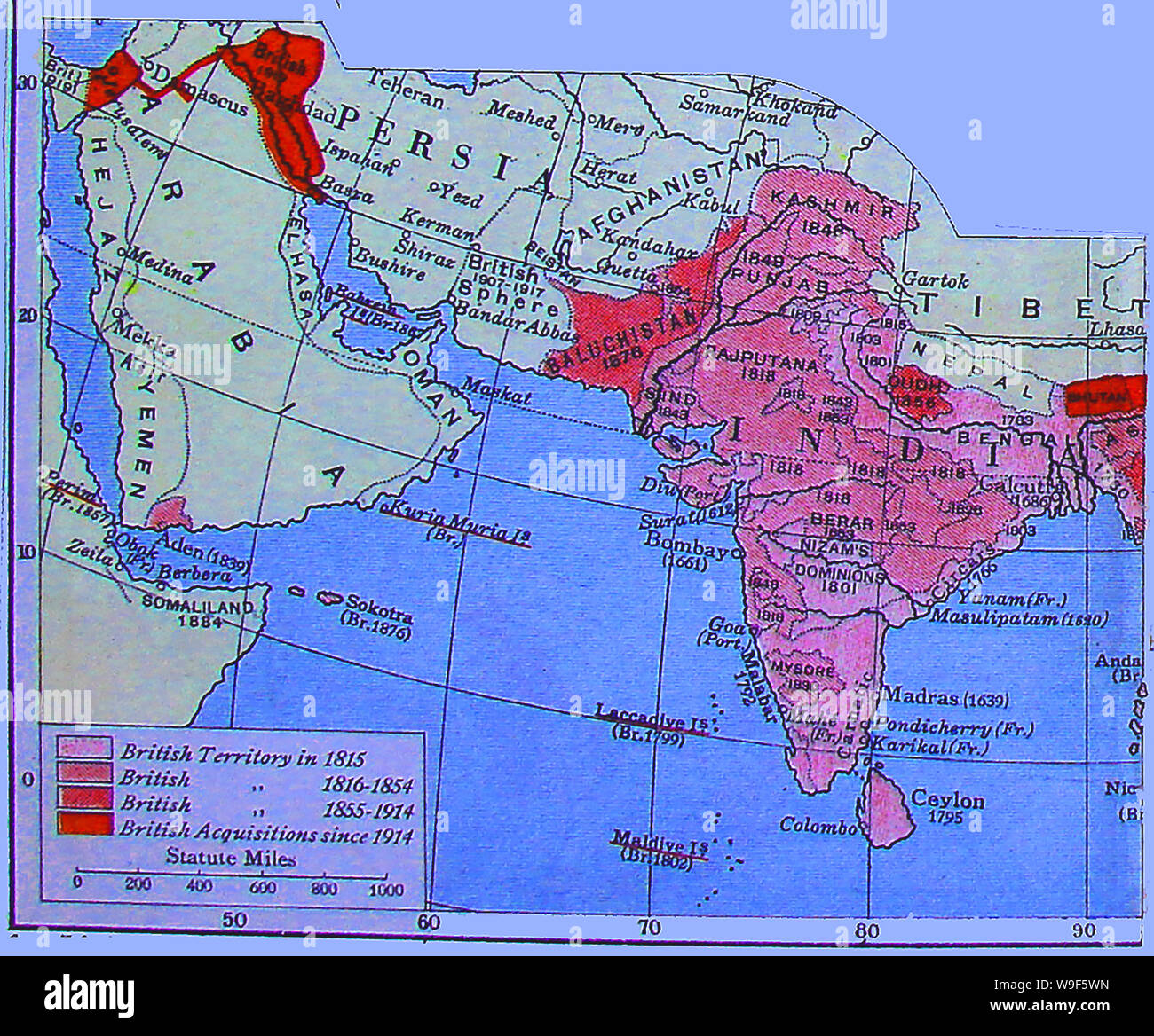 Map of british india hi-res stock photography and images - Alamy