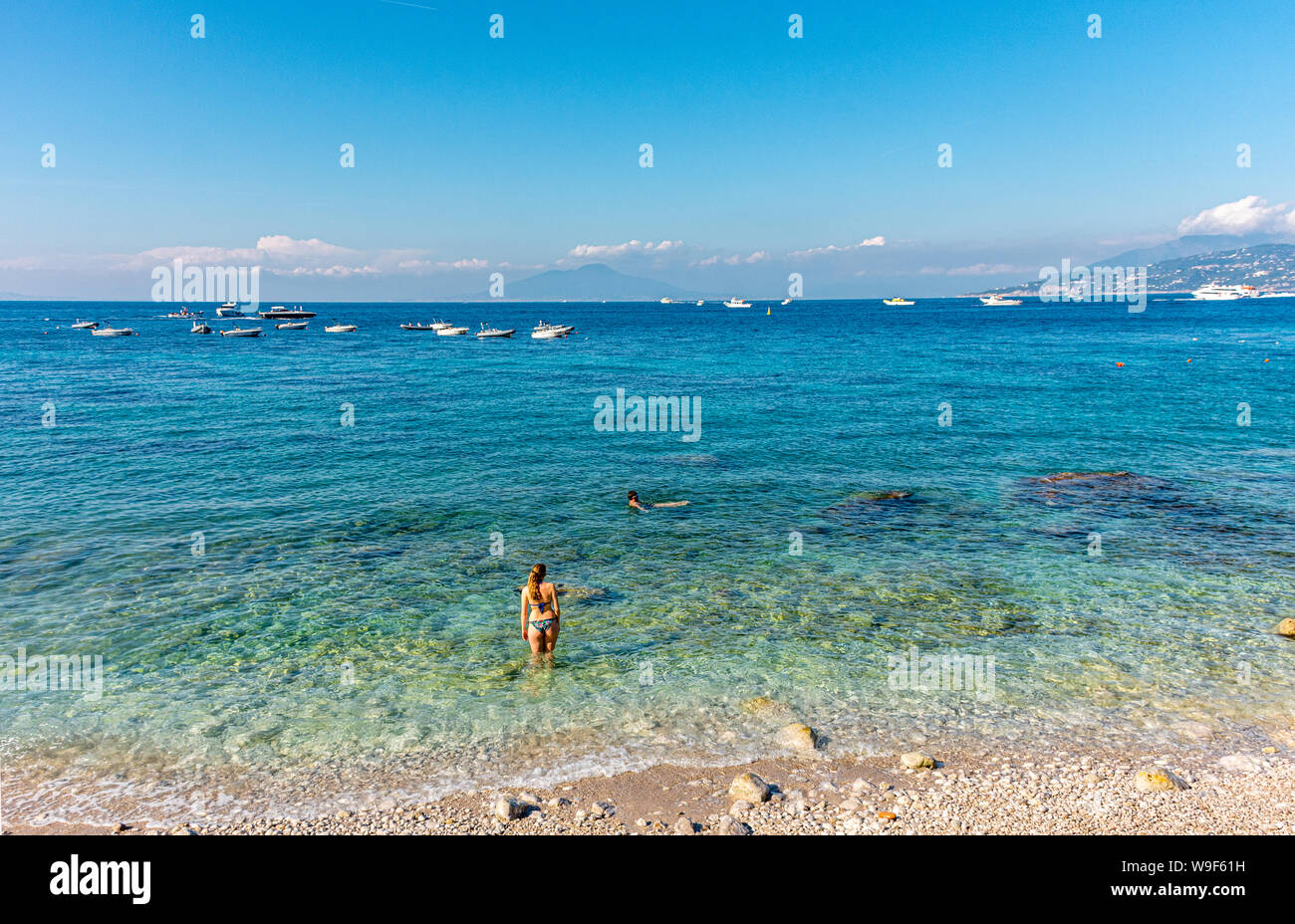 Italy, Capri, view of the beach of Marina Grande Stock Photo - Alamy