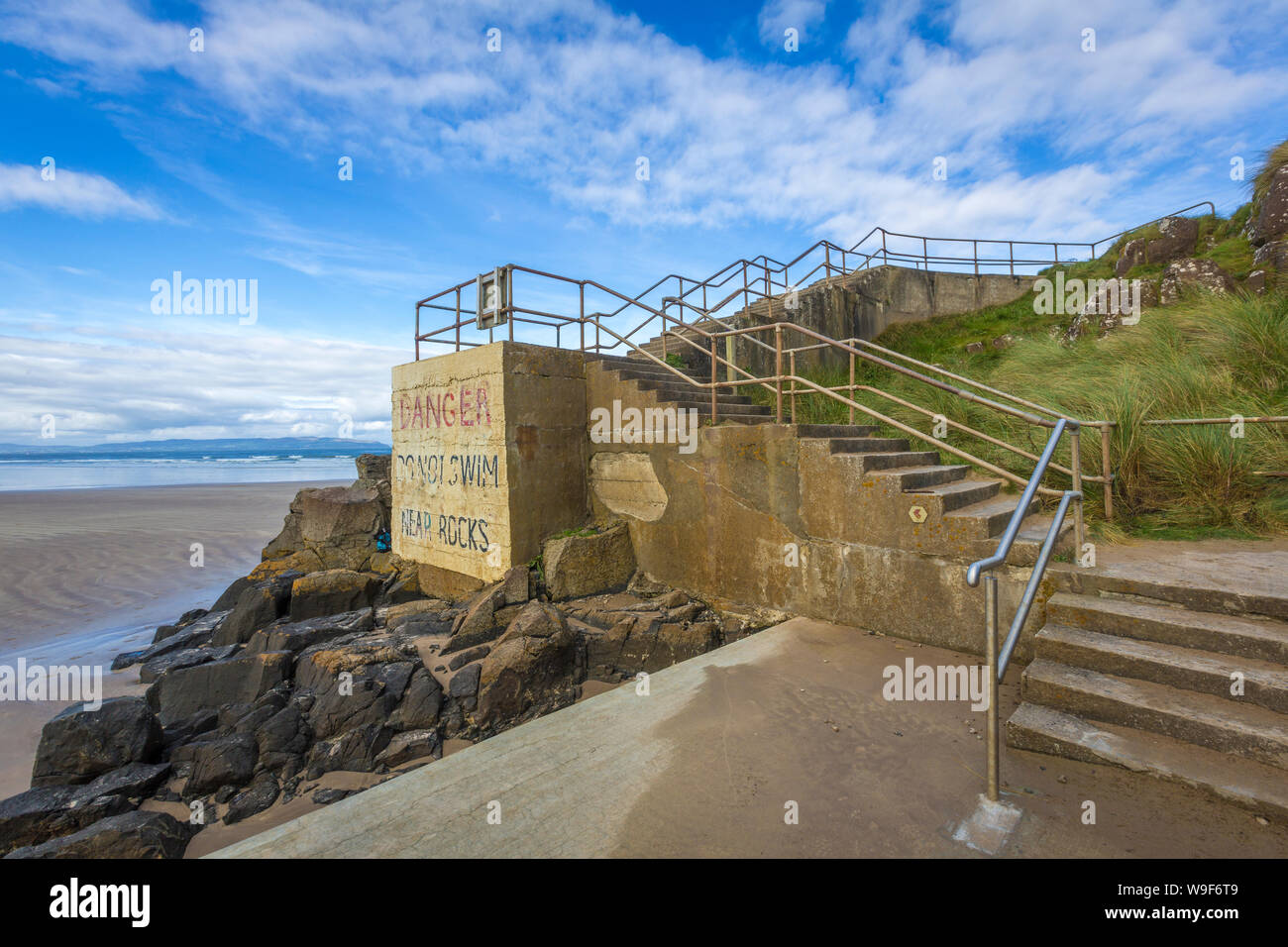 stairs to the sandy beach Portstewart Stock Photo - Alamy