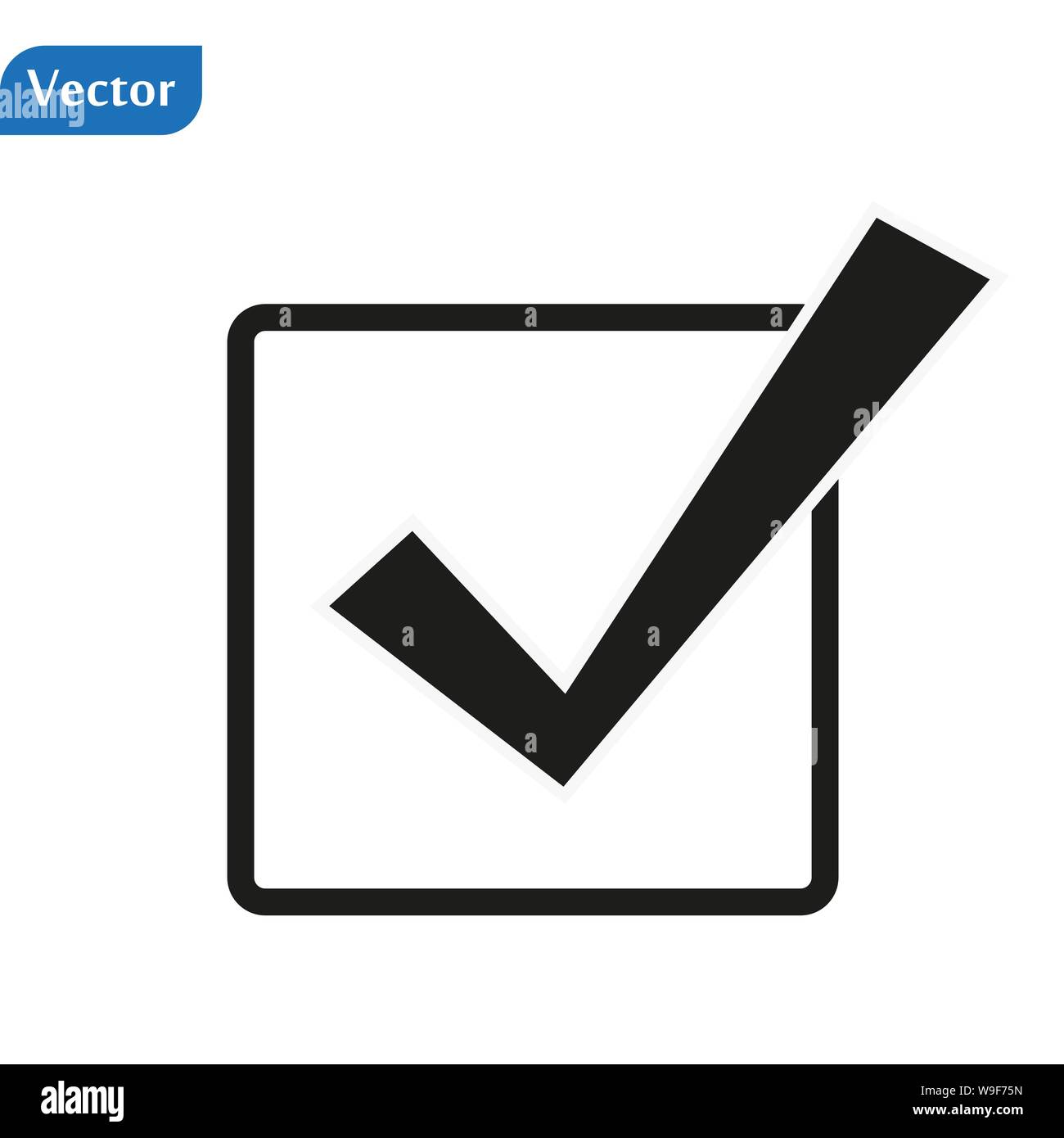 Pop art style vector icon check mark on white background Stock Vector ...