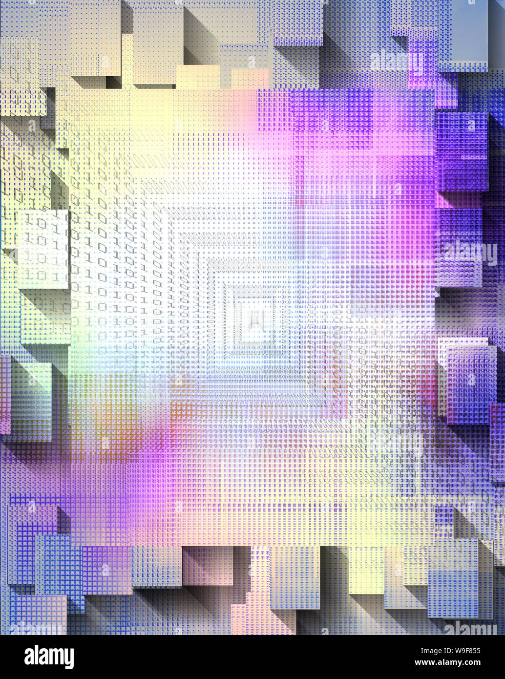 Square abstract with binary code Stock Photo - Alamy