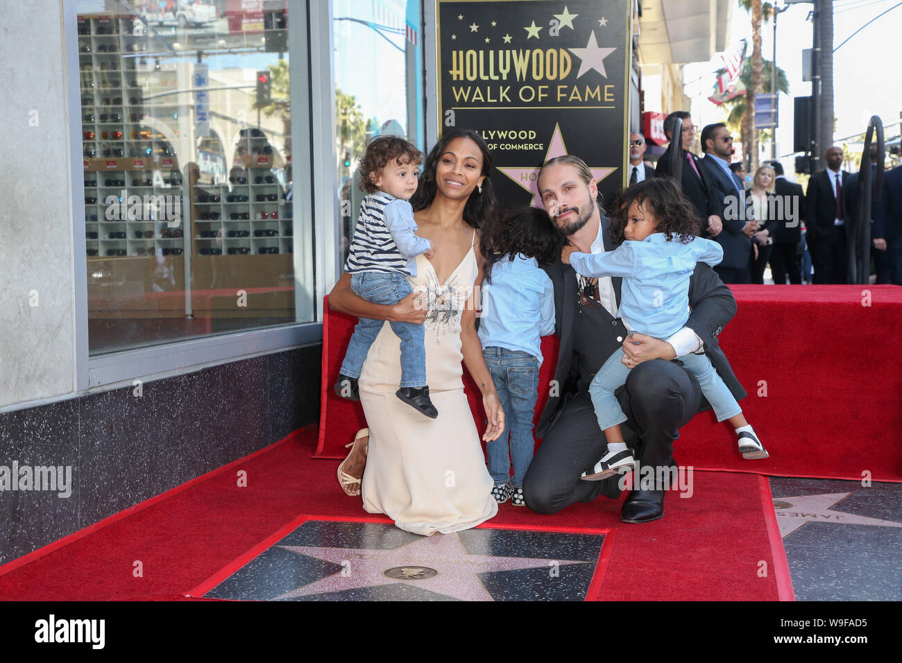 Los Angeles.CA.USA. Zoe Saldana, Marco Perego, Bowie Ezio Perego ...