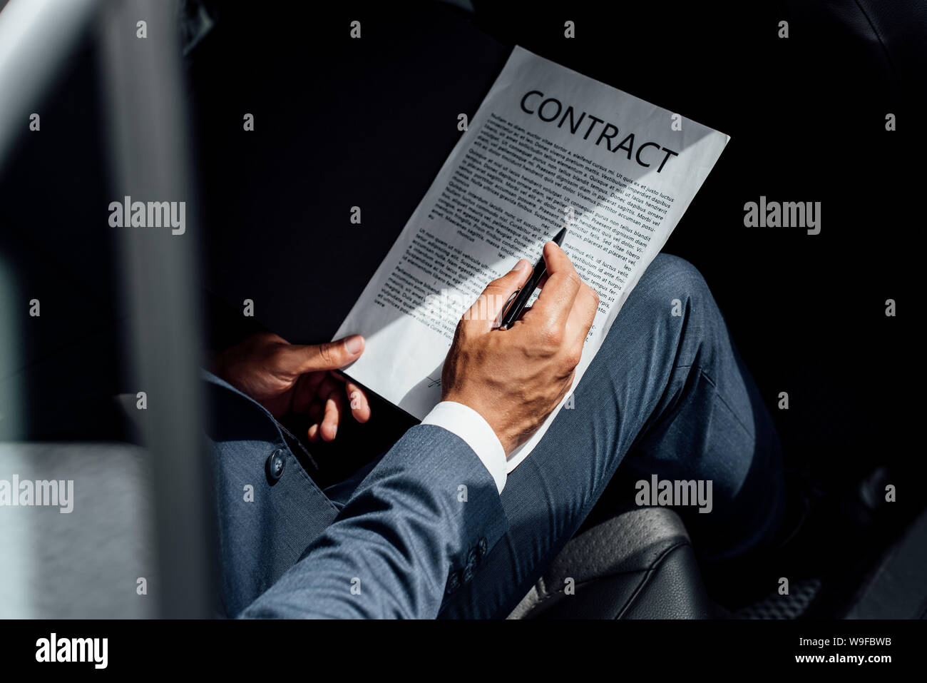 Hands businessman reading contract in hi-res stock photography and ...