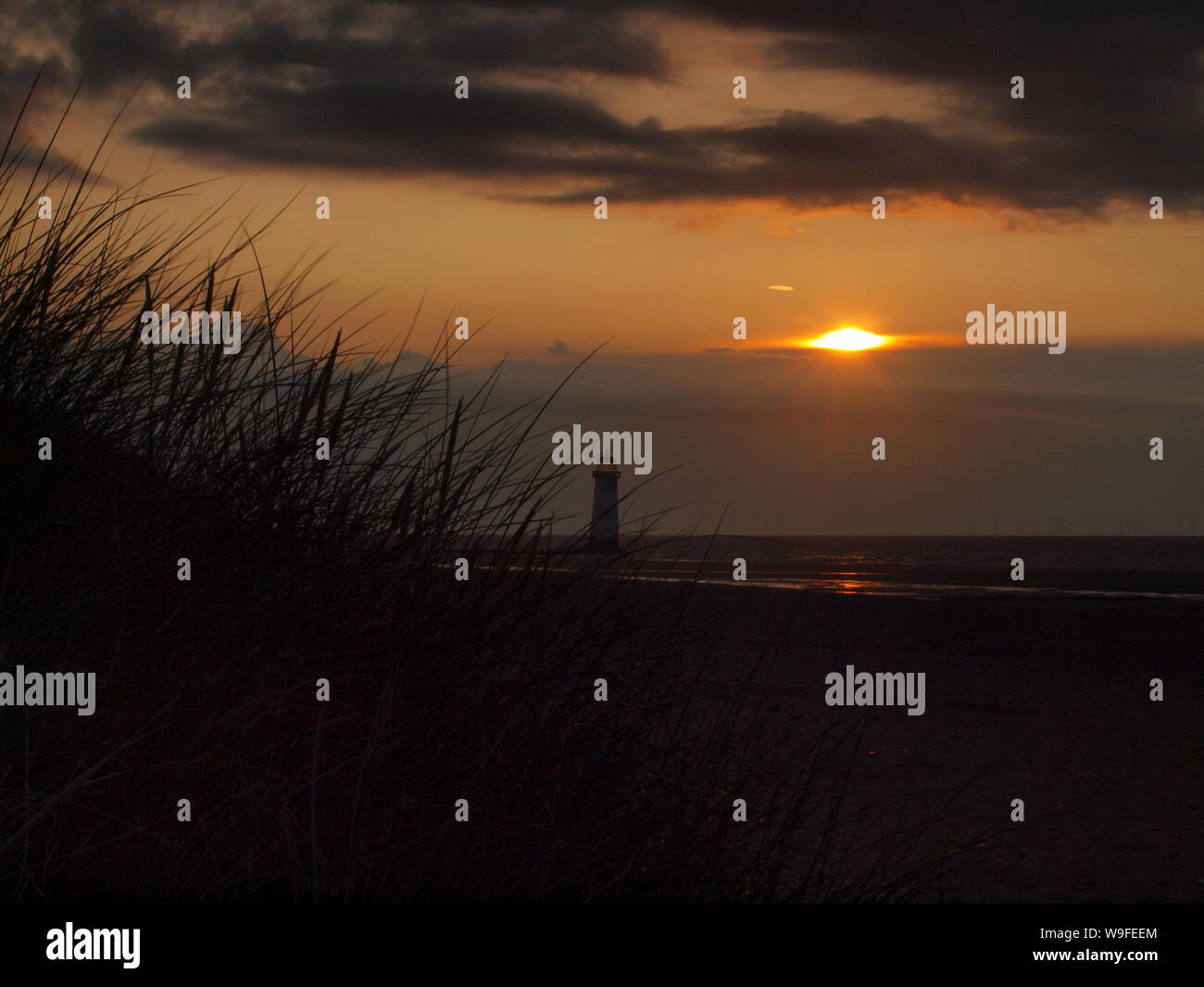 Sunset Shot taken on Talacre beach in flintshire North wales Stock ...