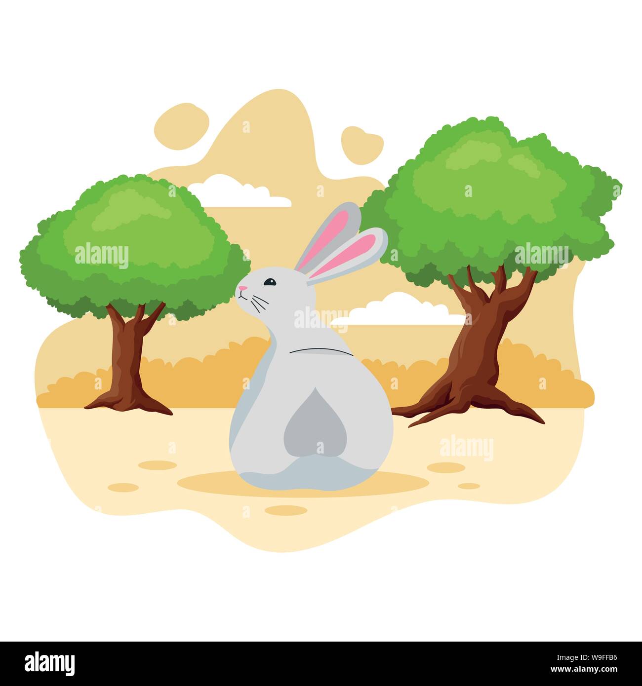 Cute rabbit pet animal cartoon Stock Vector Image & Art - Alamy