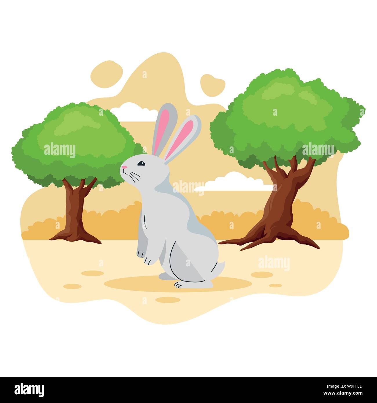 Cute rabbit pet animal cartoon Stock Vector Image & Art - Alamy