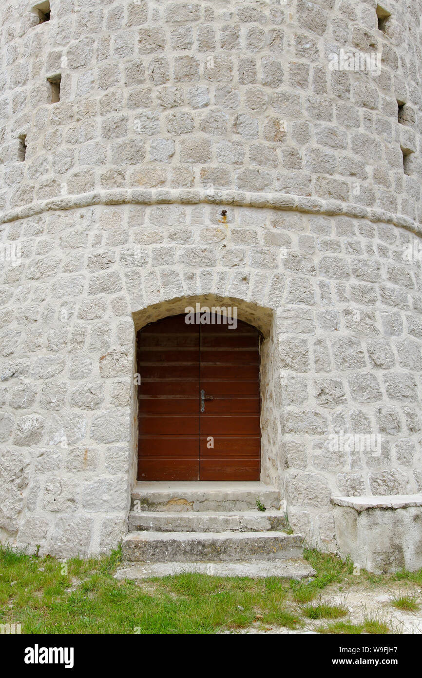 Door at medieval castle tower in Cres Stock Photo - Alamy