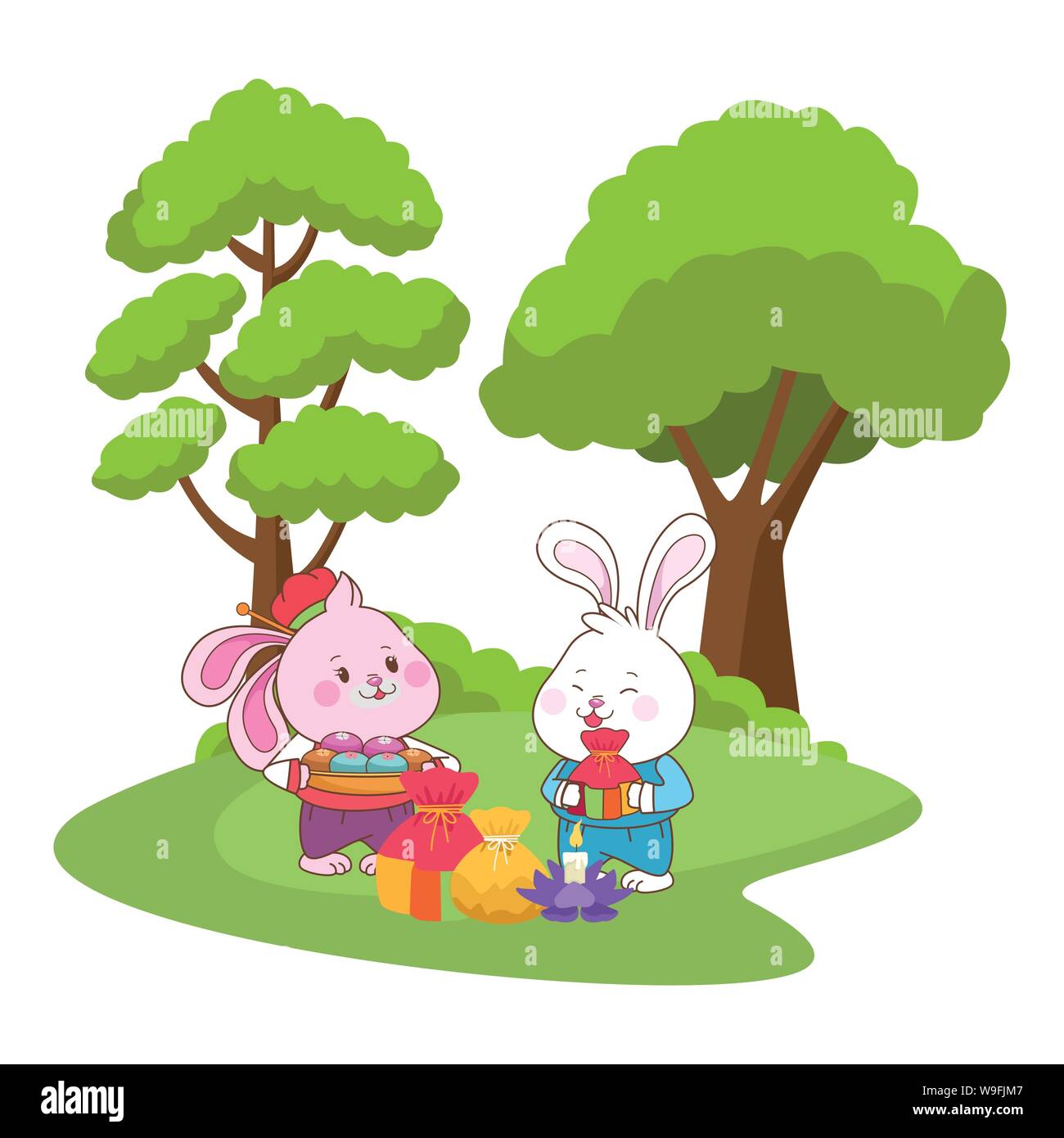 Rabbits eating Stock Vector Images - Alamy