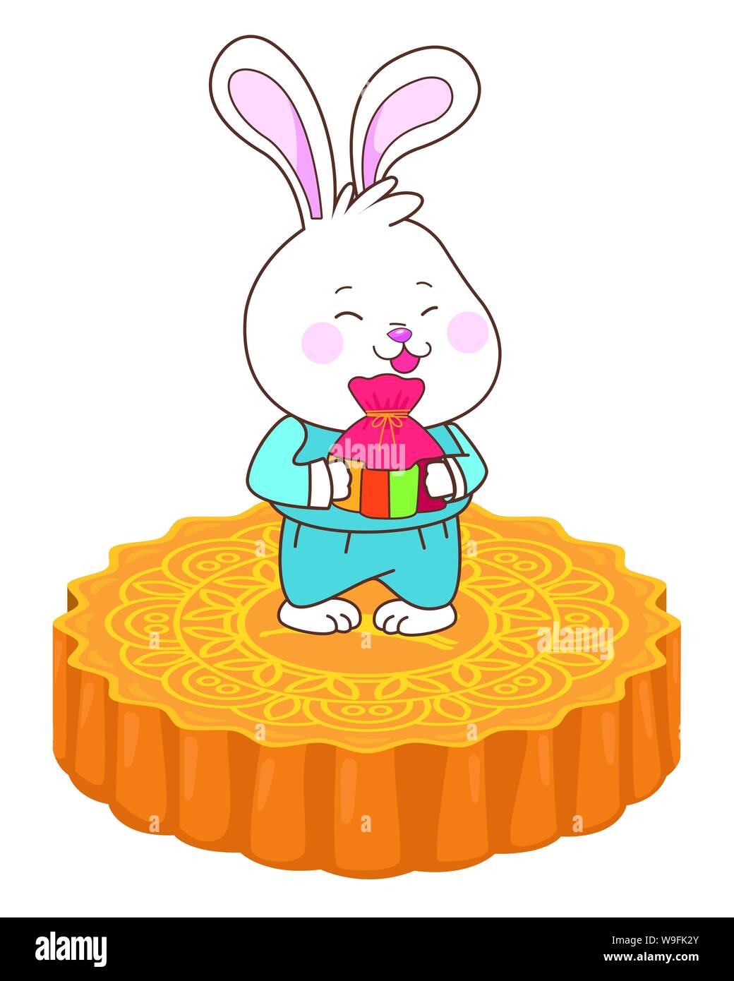 Mid autumn rabbit on mooncake Stock Vector Image & Art - Alamy