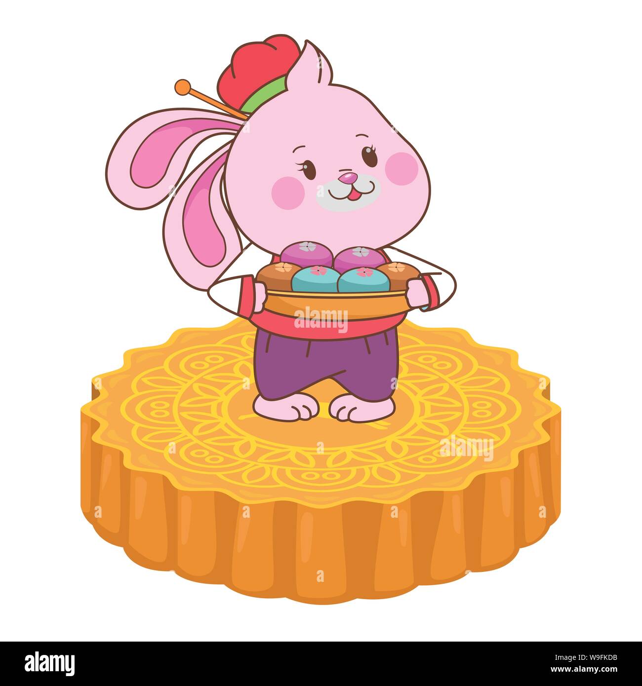 Mid autumn rabbit on mooncake Stock Vector Image & Art - Alamy