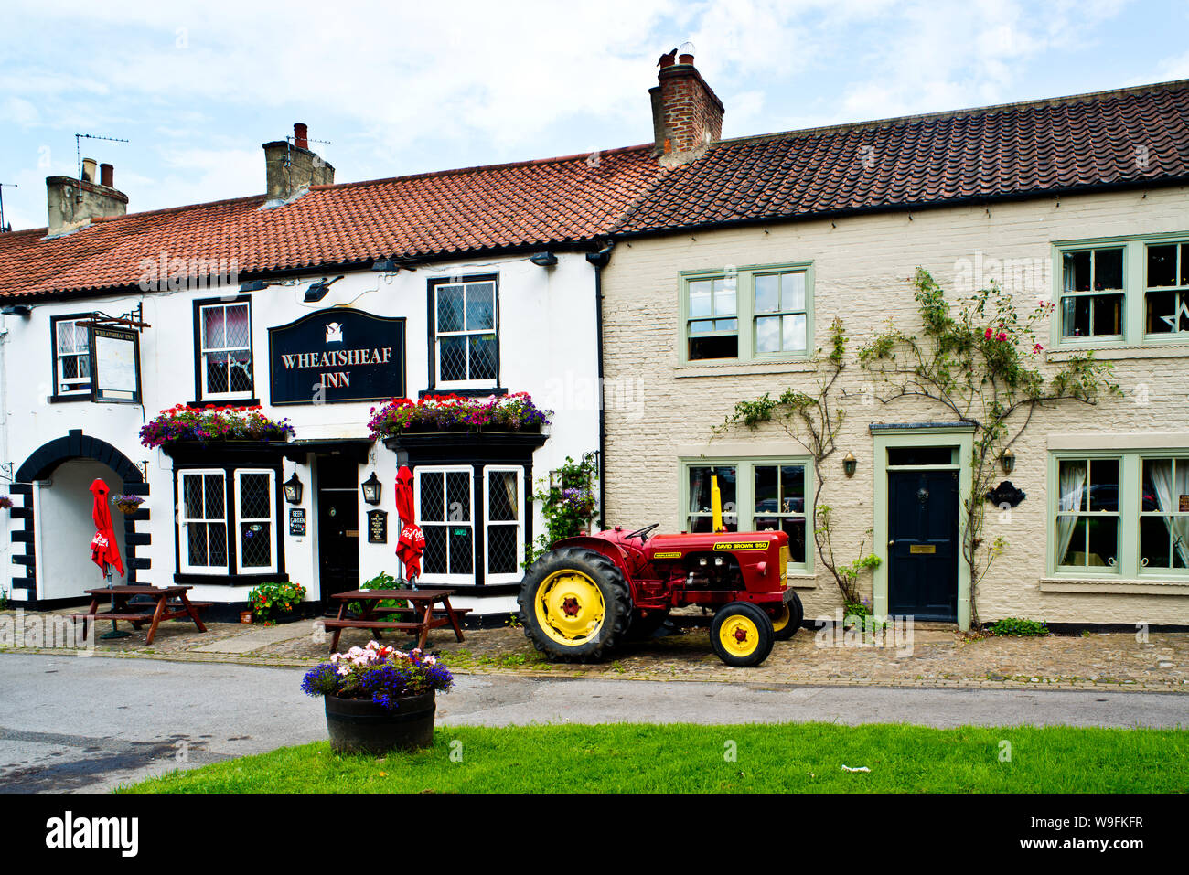 The Wheatsheaf Inn vintage tractor and cottage, Hutton Rudby, North ...
