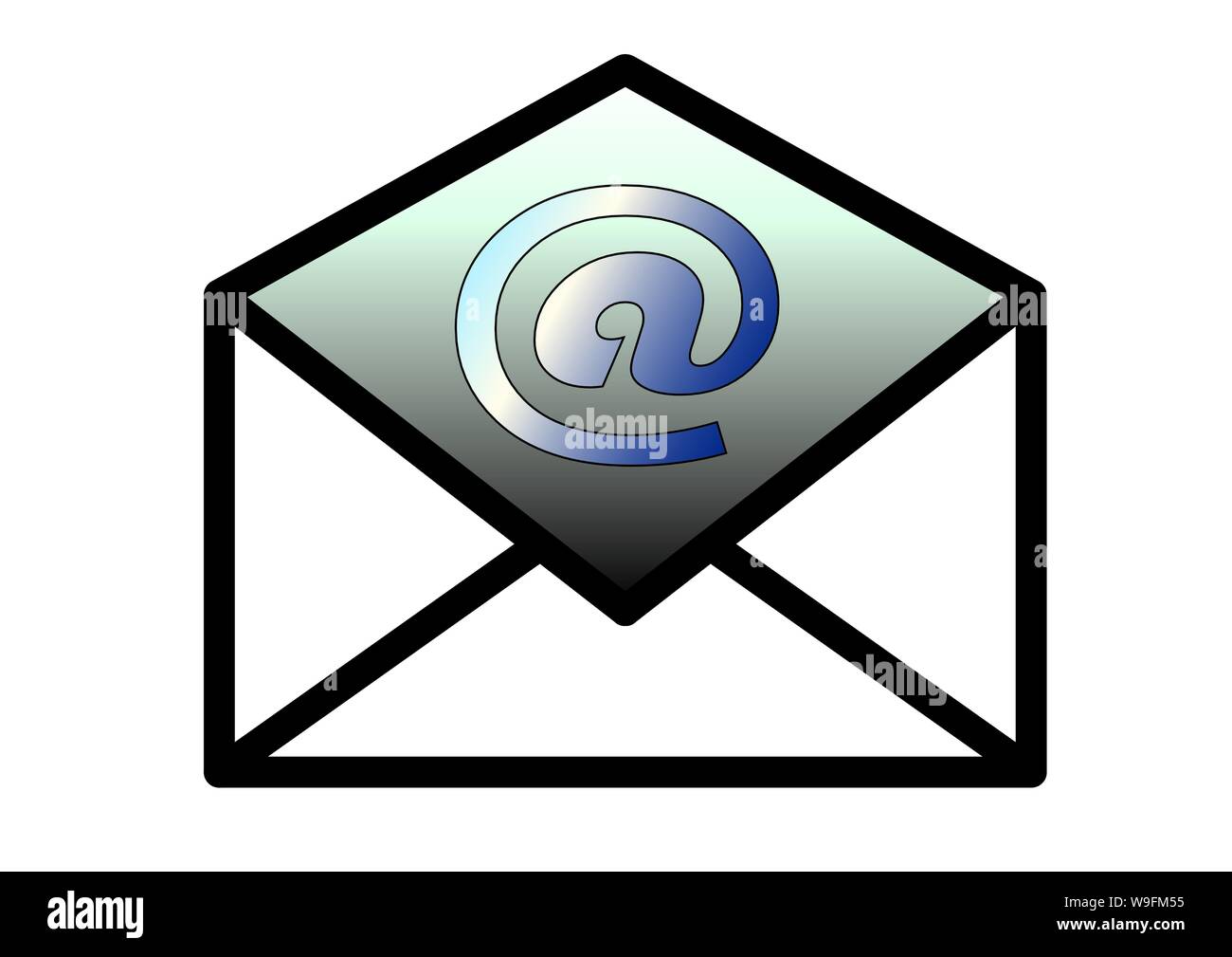 Email icon with at symbol - Vector image Stock Vector Image & Art - Alamy