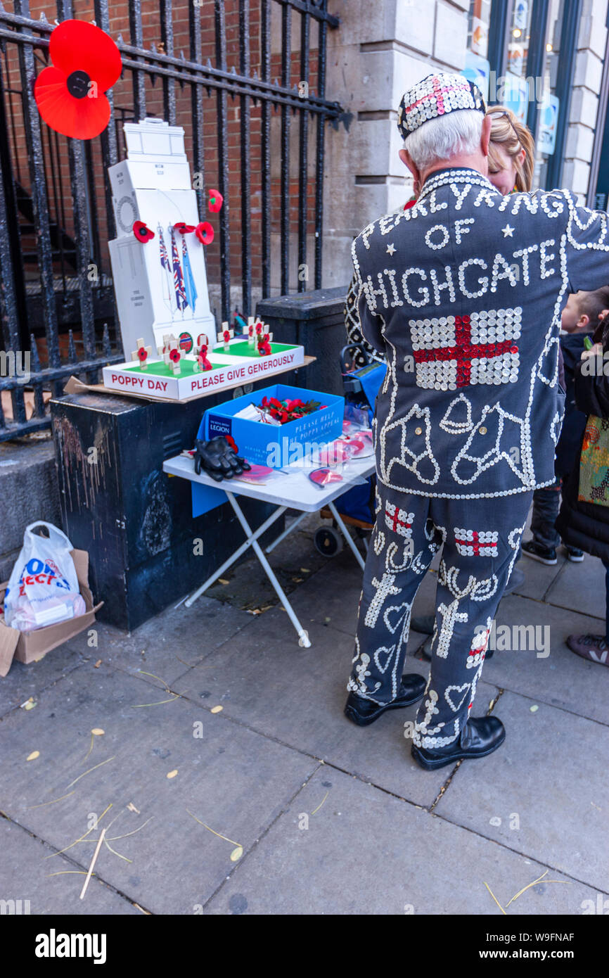 Pearly Kings and Queens, known as pearlies, in Covent Garden, London ...