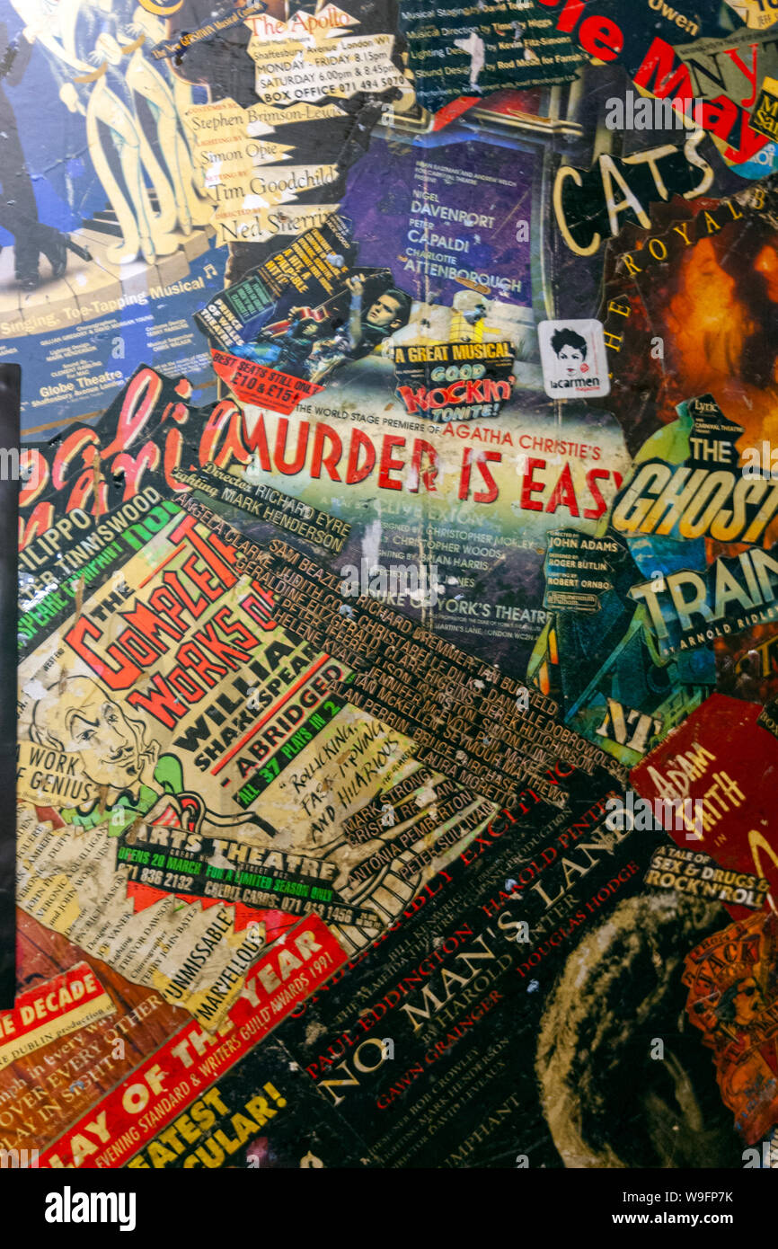 Collage decorated wall painting down to the toilets hi-res stock ...