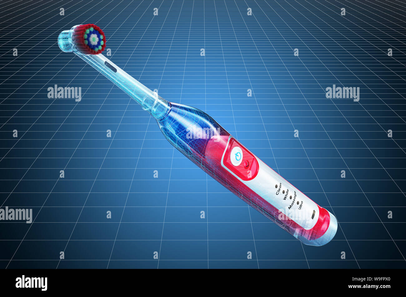 Visualization 3d cad model of electric toothbrush. 3D rendering Stock ...